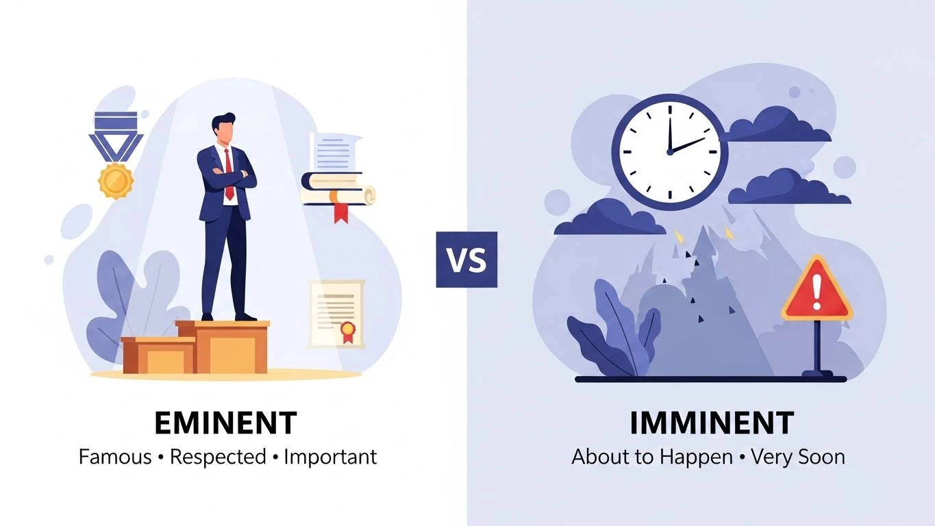Eminent vs Imminent: Meaning, Examples, and Common Mistakes