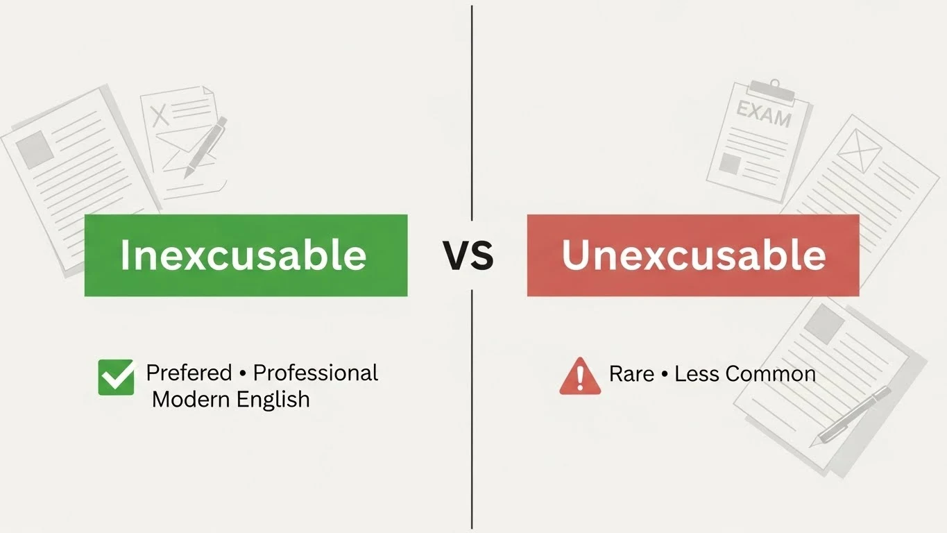 Inexcusable vs Unexcusable:Meaning, Usage, and Examples