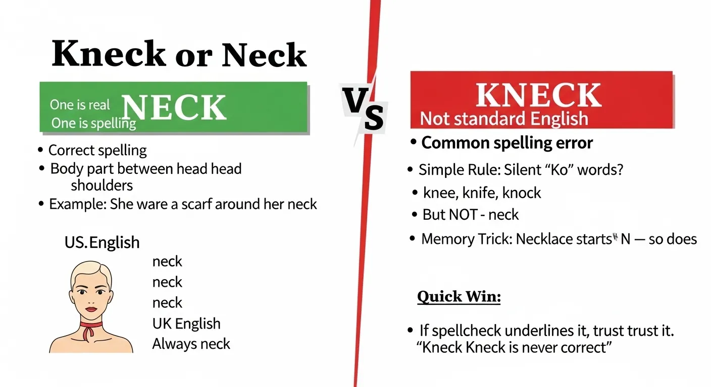 Kneck or Neck? The Simple Spelling Rule Most Writers Get Wrong