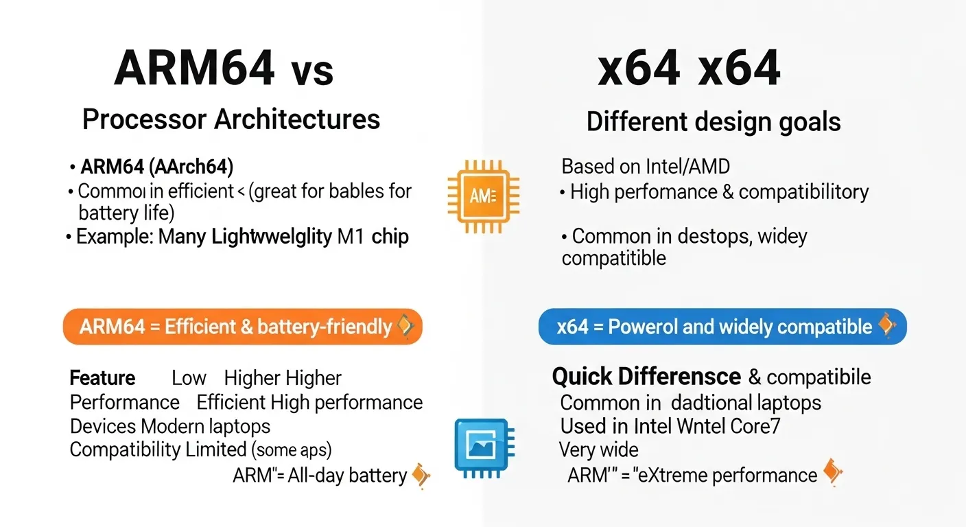 ARM64 or x64 : What’s the Real Difference? in 2026
