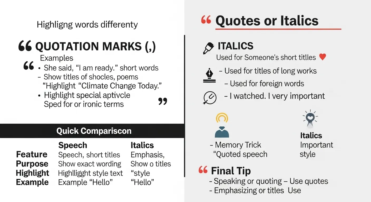 Quotes or Italics : Which Should You Use? in 2026